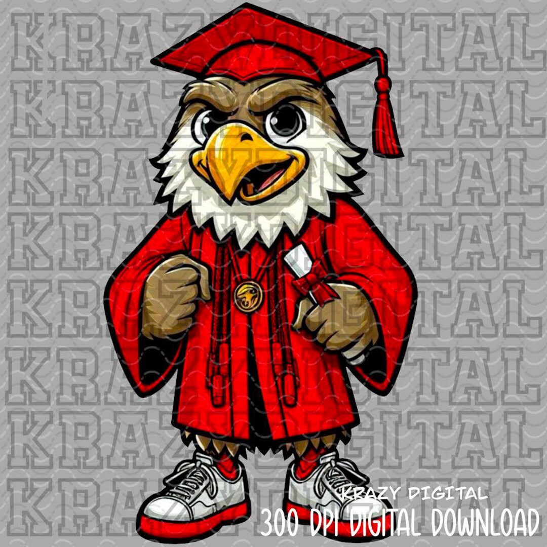 Red Senior Falcon Mascot PNG, Maroon Falcon Graduation School Mascot ...