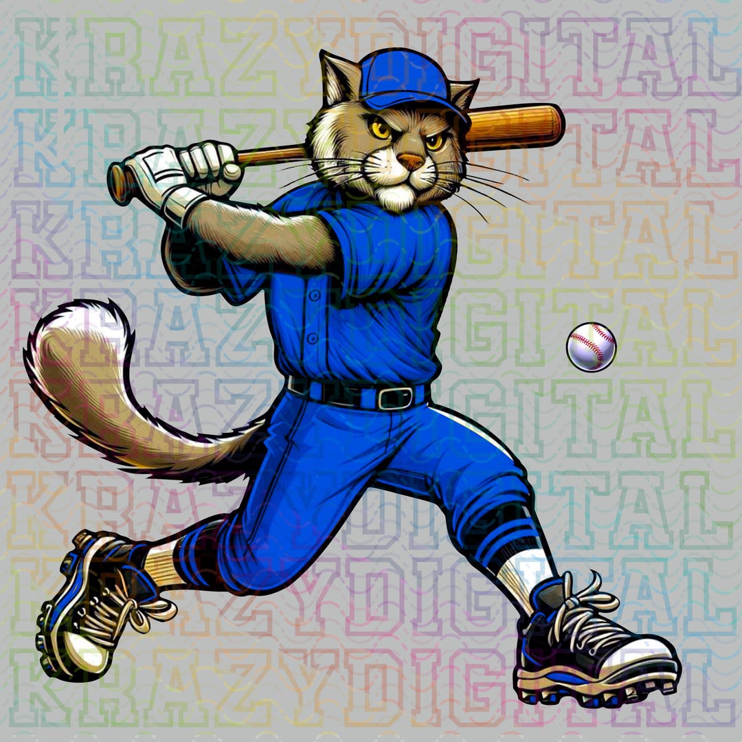 Wildcat Blue Baseball PNG, Boy Wildcat Design, Blue School Mascot ...