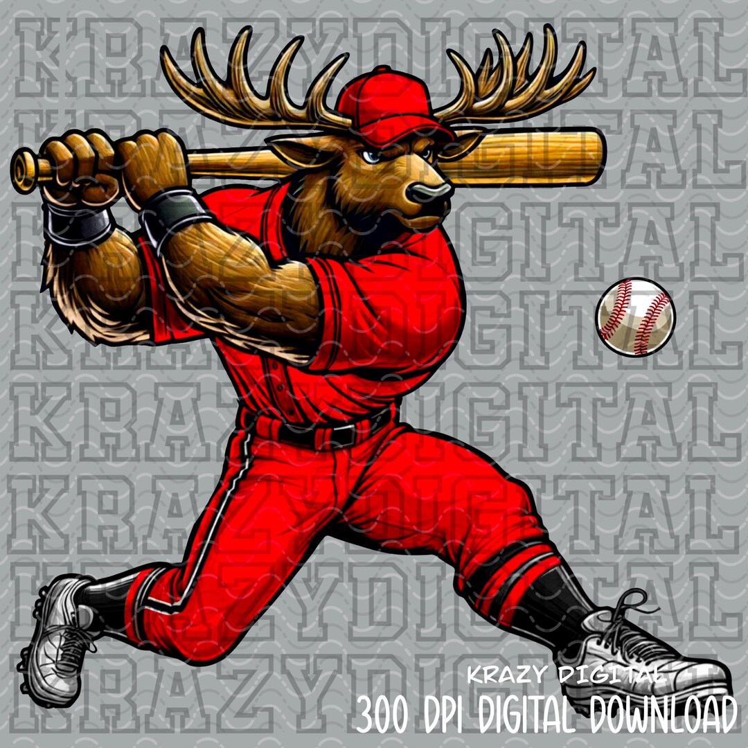 Elk Red Mascot Baseball PNG, Elk Baseball Mascot, Moose Red Baseball ...