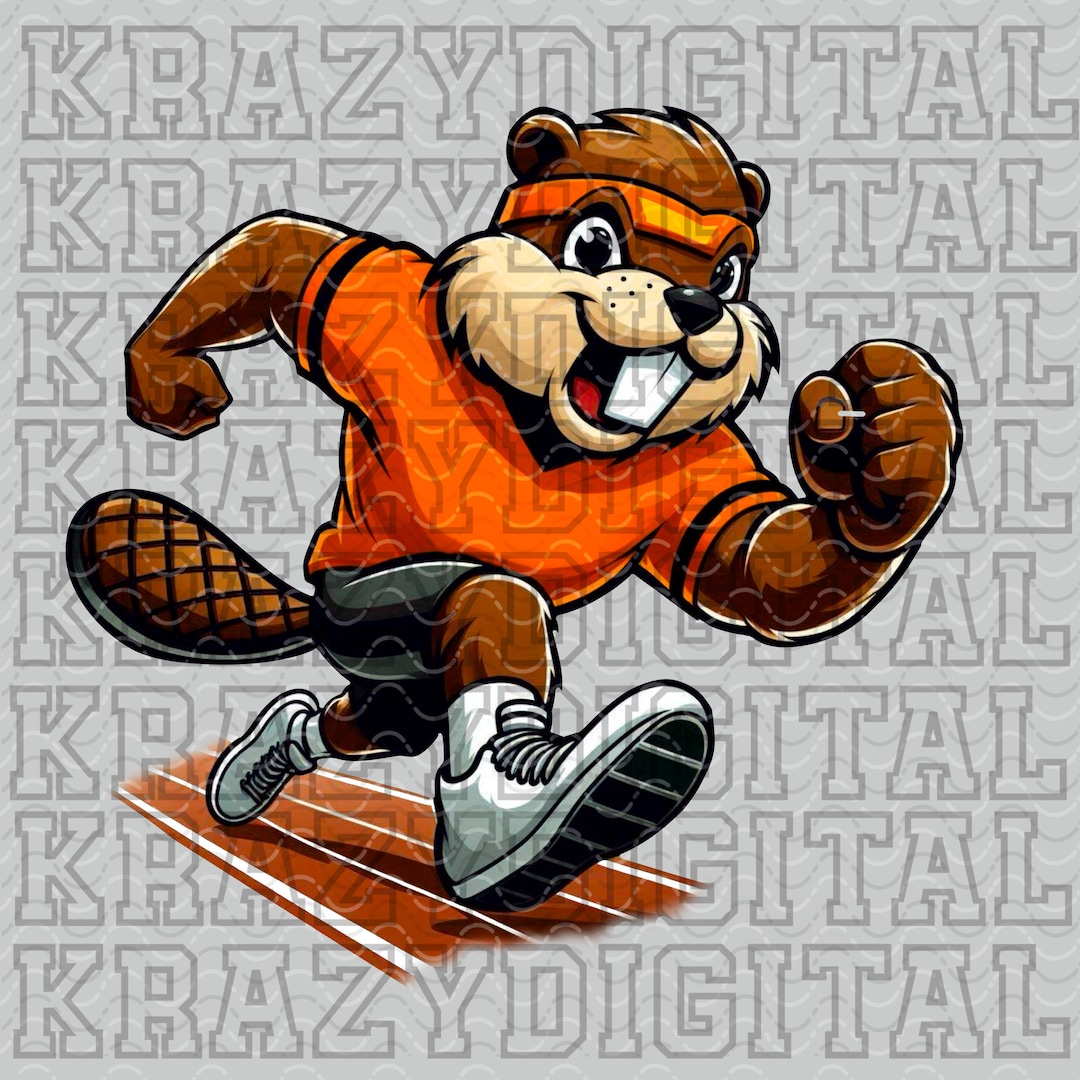 Beaver Track PNG, Orange Beaver Mascot Digital Design, Bears Cross ...
