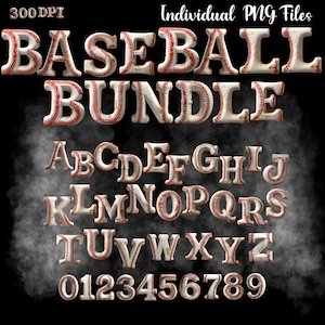 Baseball Font Bundle PNG, Grunge Sports Font, Boys Spirit Letters ...