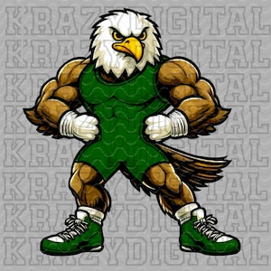 Eagles Green Wrestling Mascot PNG, Eagle Mascot, Eagle Strong Spirit ...