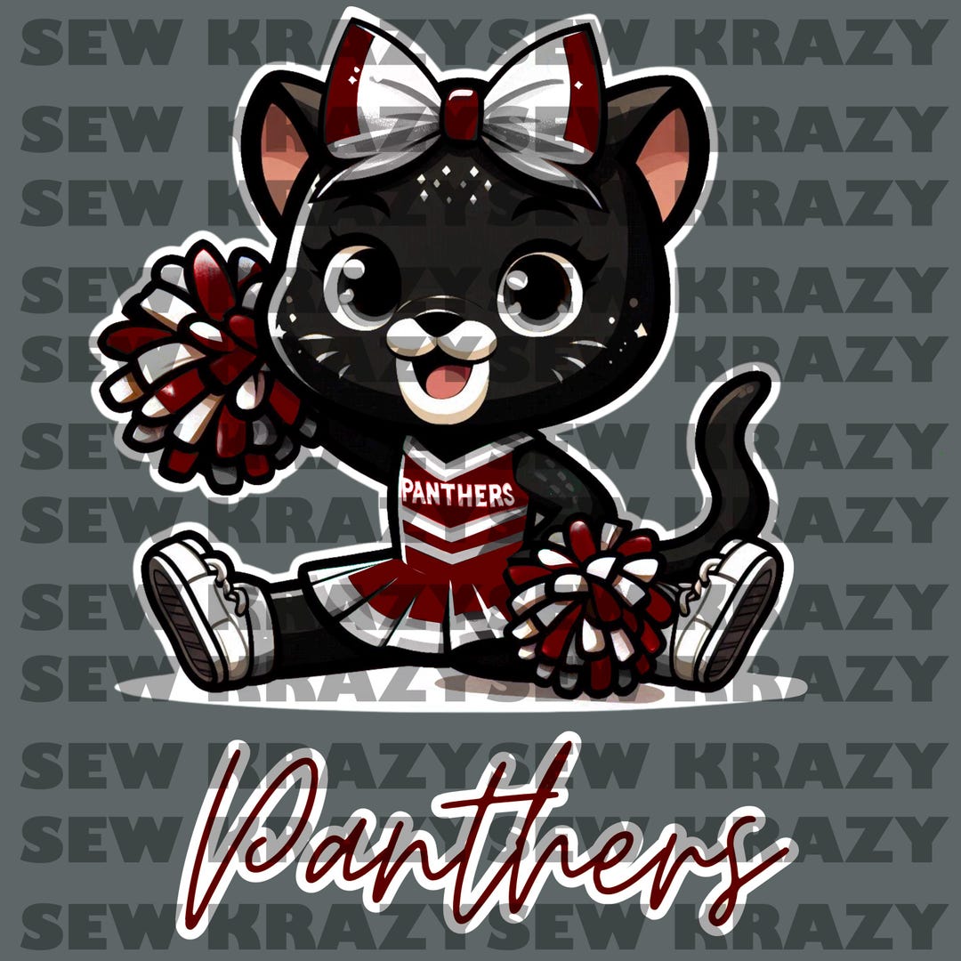 Panthers Maroon Cheerleader PNG, Panthers Cheer Maroon PNG, Little ...