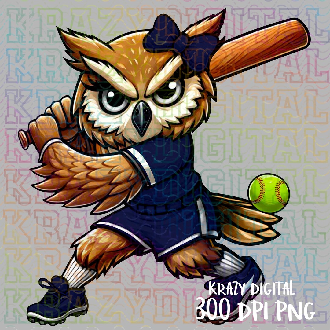 Navy Owls Softball Girl Mascot PNG, Lady Owl Softball Digital File ...
