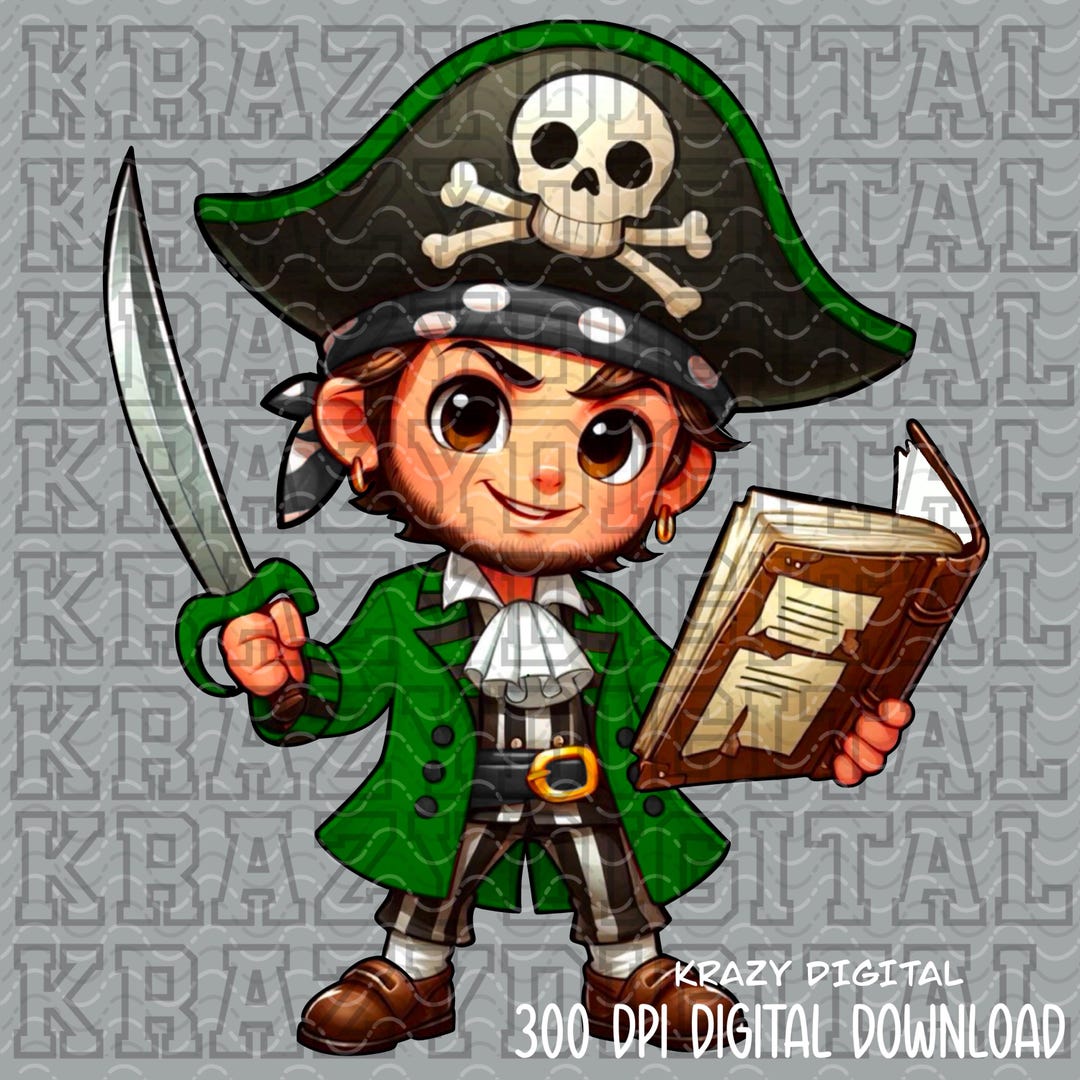 Pirate Back to School, Green Buccaneers Academics PNG, Student Digital ...