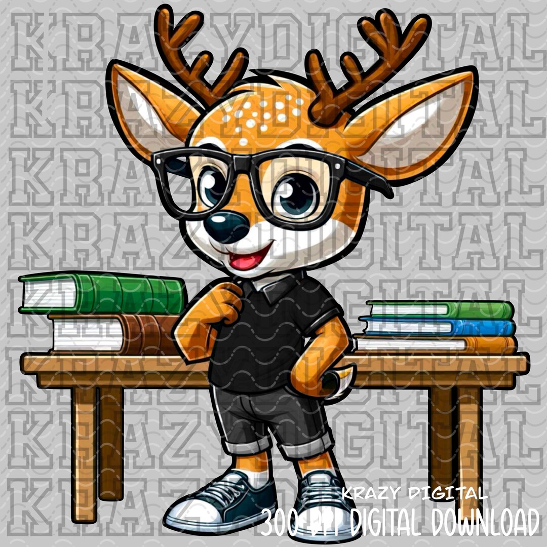 Buck Back to School Scholastics, Black Deer Academics Mascot PNG ...