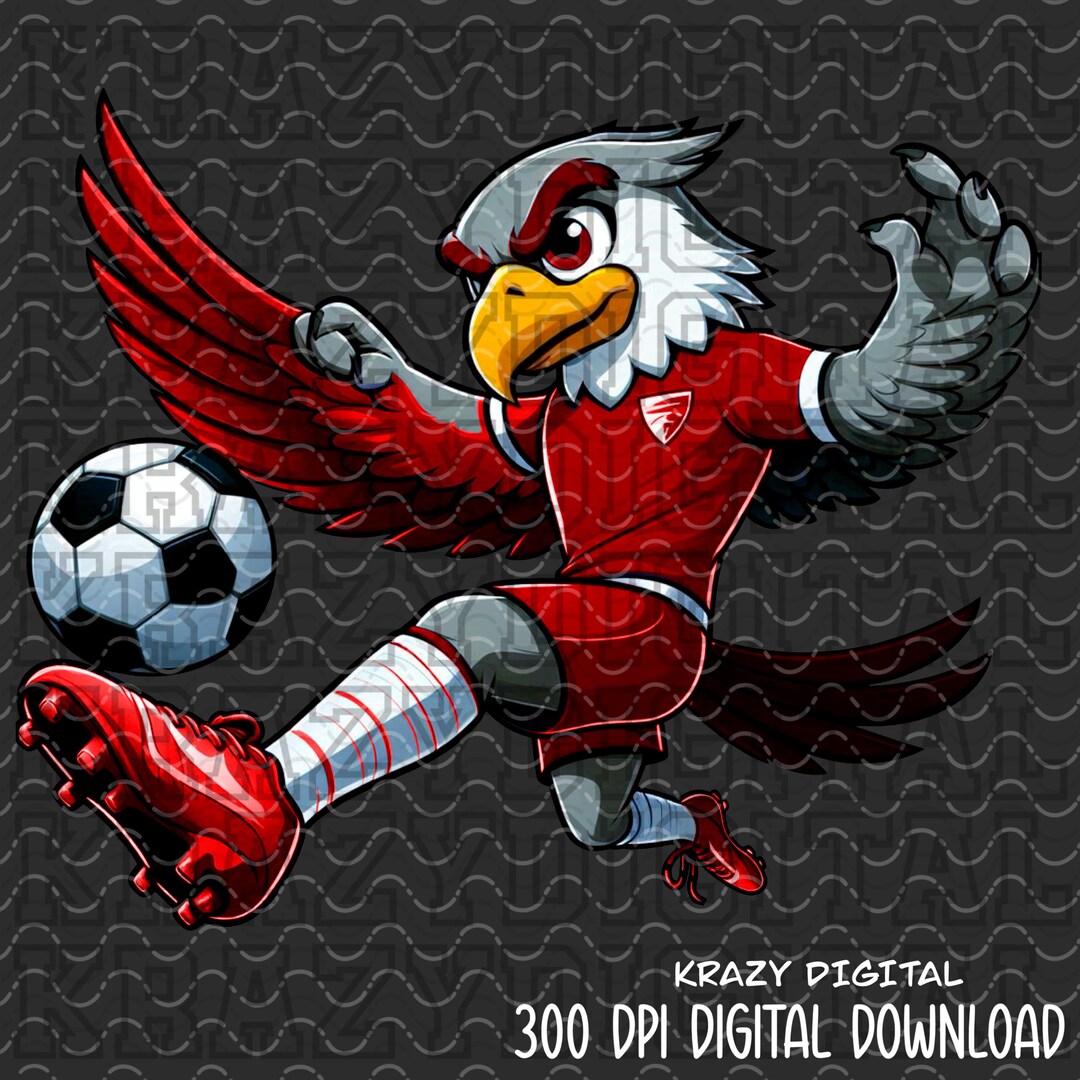 Falcon Soccer Mascot PNG, Red Falcon School Mascot PNG, Falcon Mascot ...