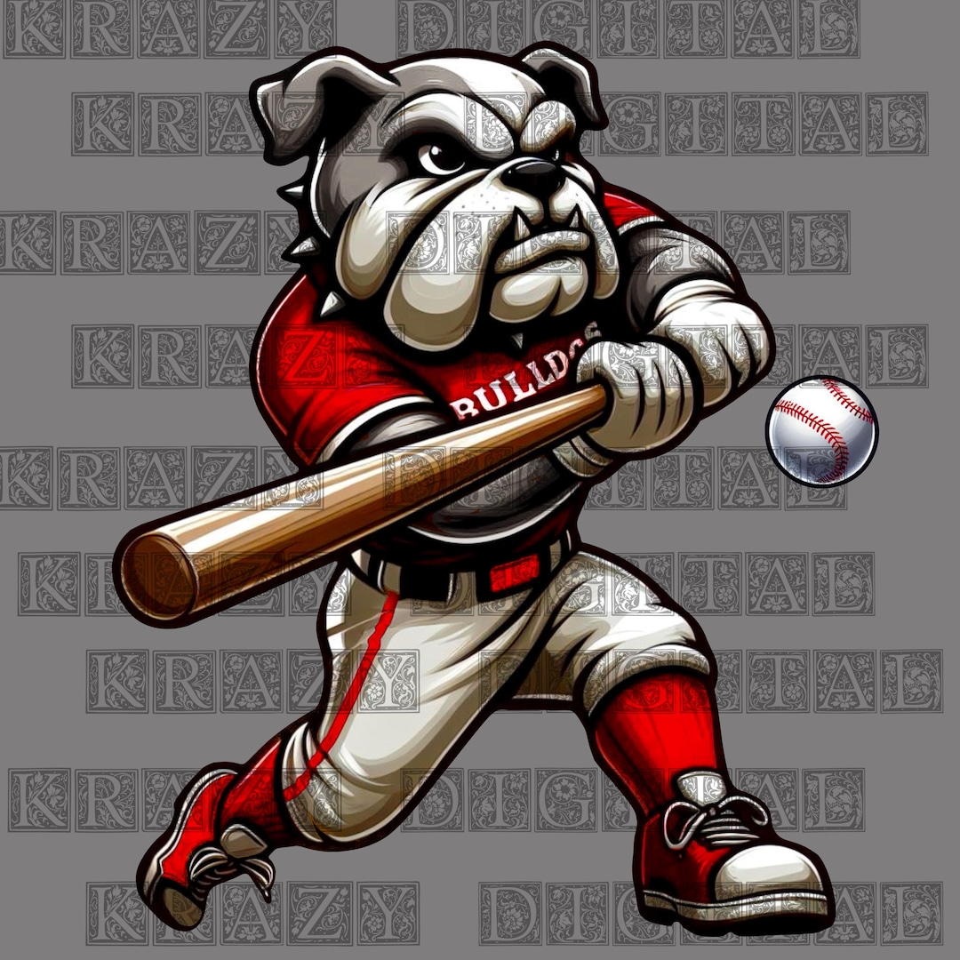 Bulldog Mascot Baseball PNG, Red Bulldog Baseball Mascot, Bulldog ...