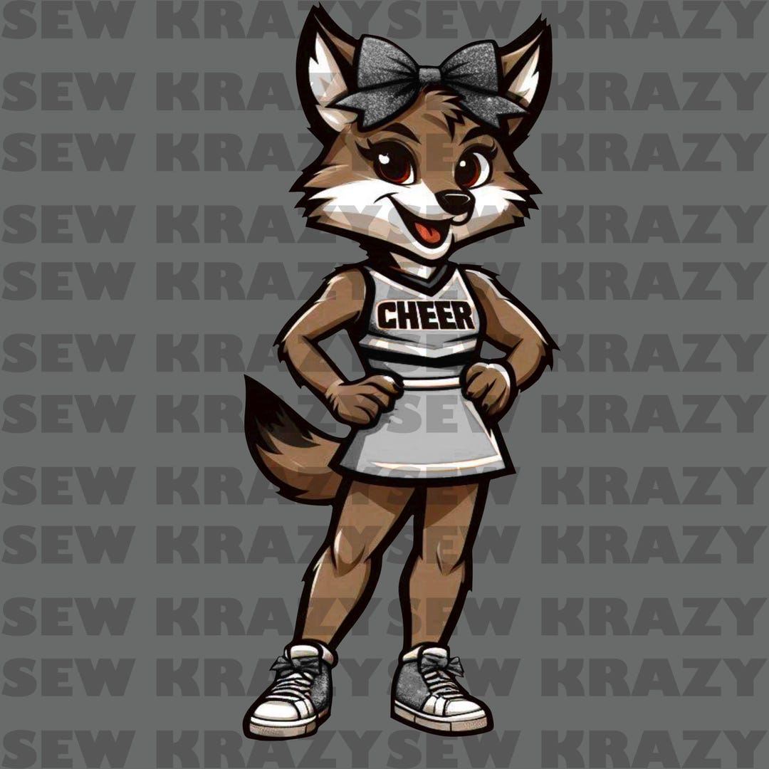 Silver Coyote Cheerleader PNG, Silver Cheer Coyote Design, Silver Girly ...