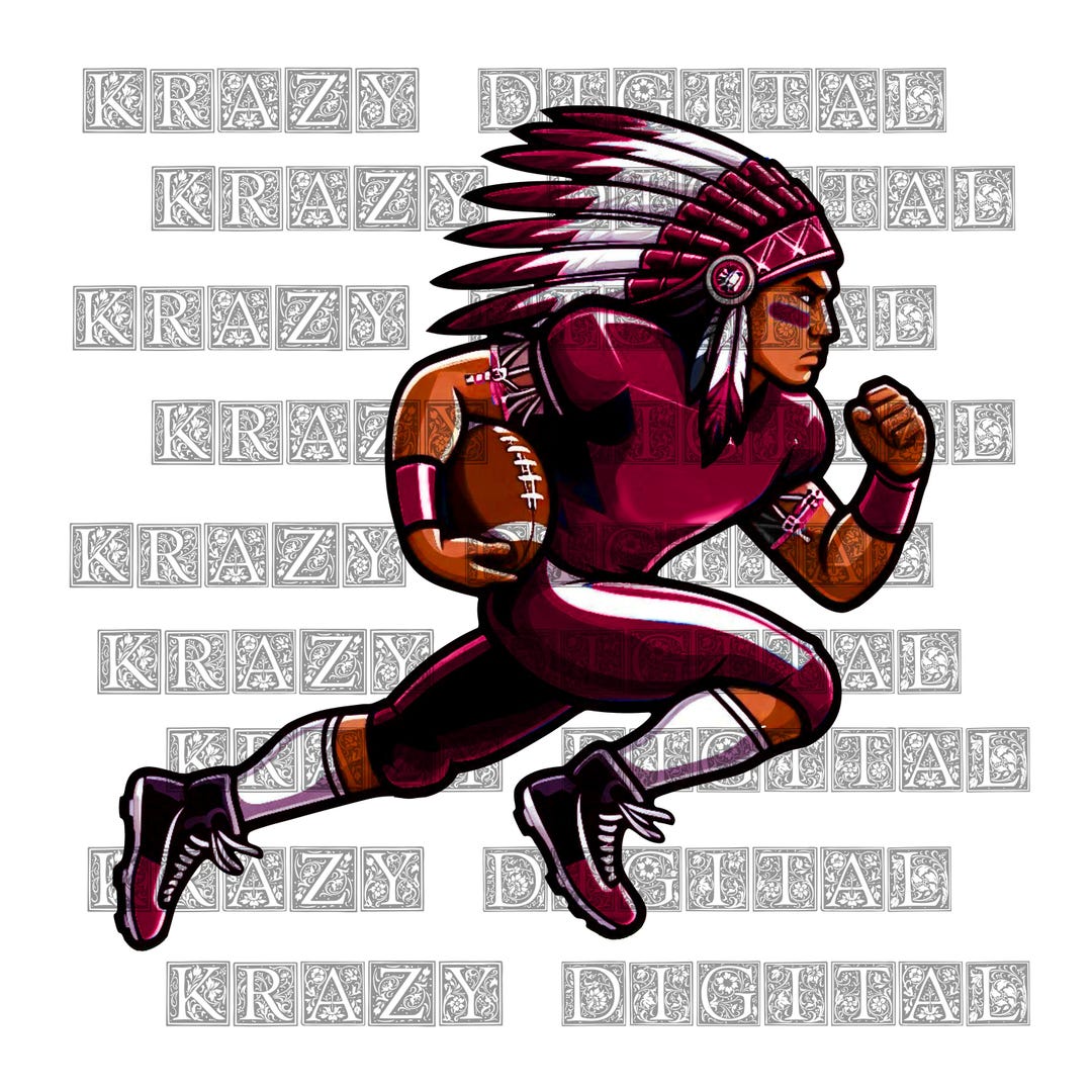 Indians Maroon Football School Mascot, Indian Football Mascot PNG ...