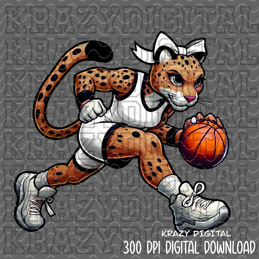 Lady Jaguar Basketball PNG, White Jags Mascot, Dribbling Basketball ...