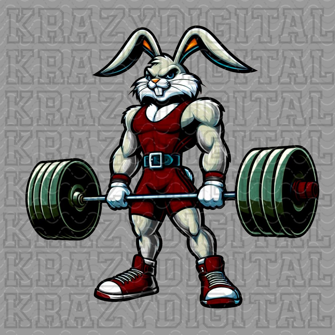 Jackrabbit Maroon Powerlifting PNG, Dunking Bunny Fun Design, Strong ...