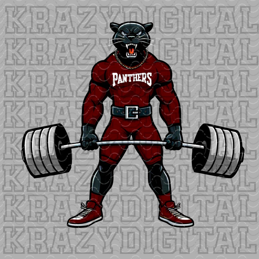 Panther Maroon Powerlifting PNG, Panther Men Weight Trainging Digital ...