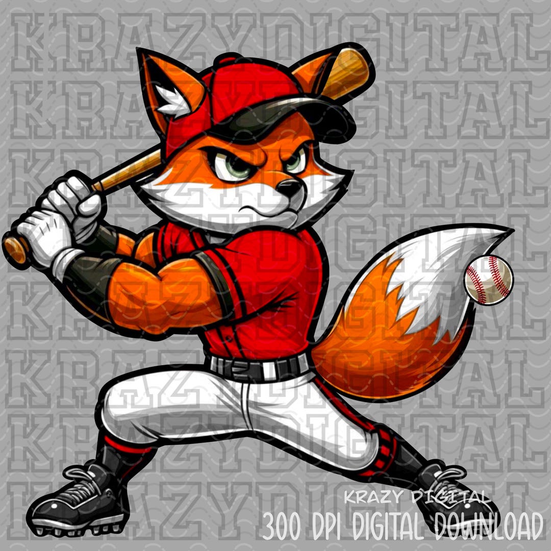 Fox Red Baseball PNG, Fox Tball Boy Design PNG, Res Fox School Mascot ...