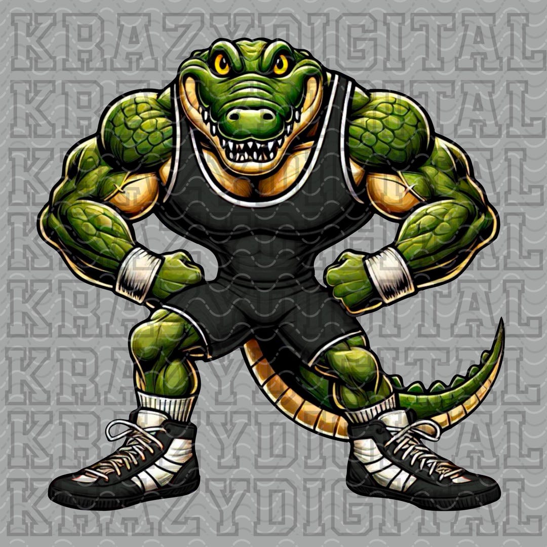 Gators Black Wrestling PNG, Gators Boy Weight Lifting Mascot, Wrestling ...