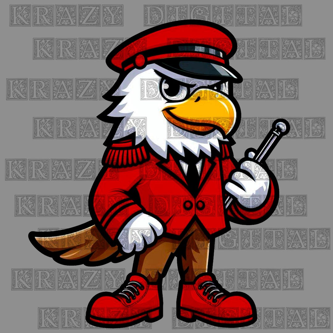 Eagle Red Marching Band PNG, Eagle Drum Major PNG, Eagle Band Digital ...