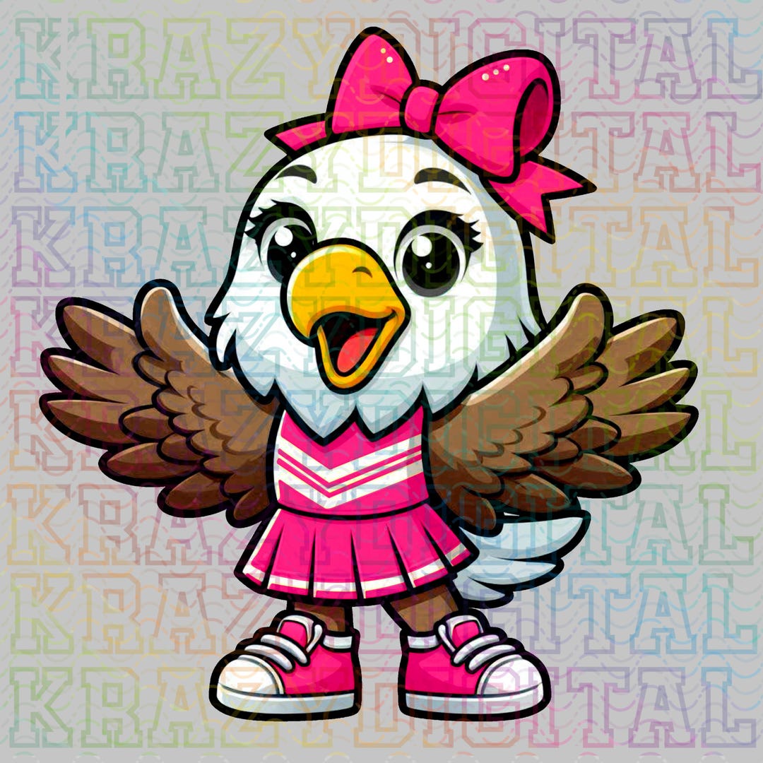Eagles Pink Mascot PNG, Little Eagle Girly Mascot, Eagle Cheer for a ...