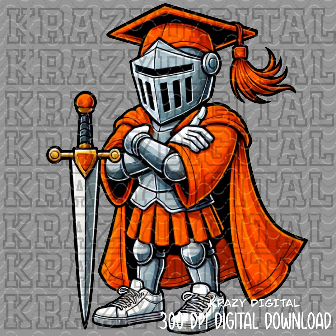 Knight Orange Graduation PNG, Gladiadiator Senior PNG, Gladiator ...