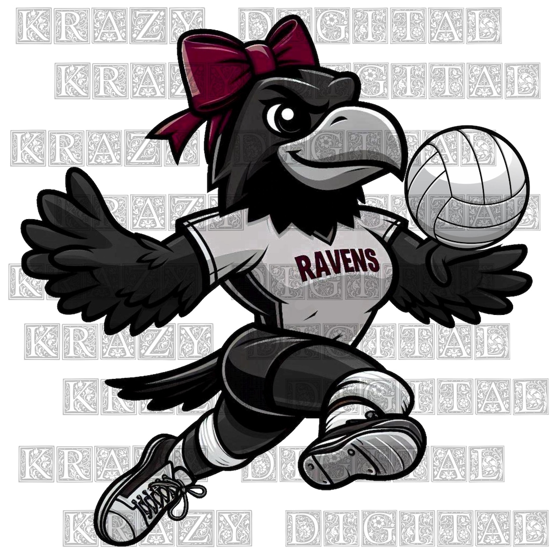 Ravens Volleyball Mascot PNG, Ravens Girly Mascot, Ravens Volleyball ...