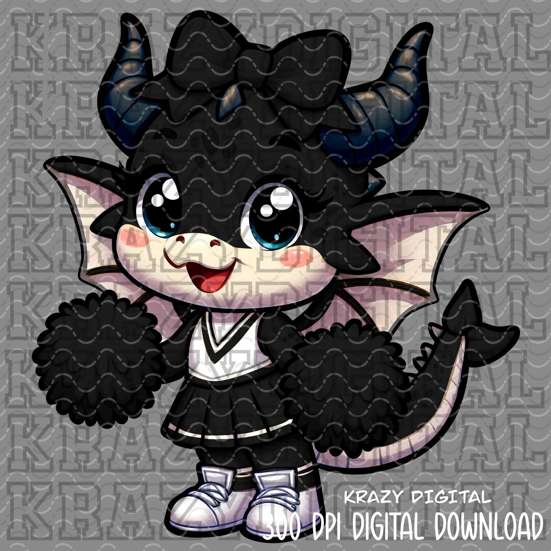 Dragon Cheer Mascot PNG, Black Cute Dragon School Spirit, Dragon Dancy ...