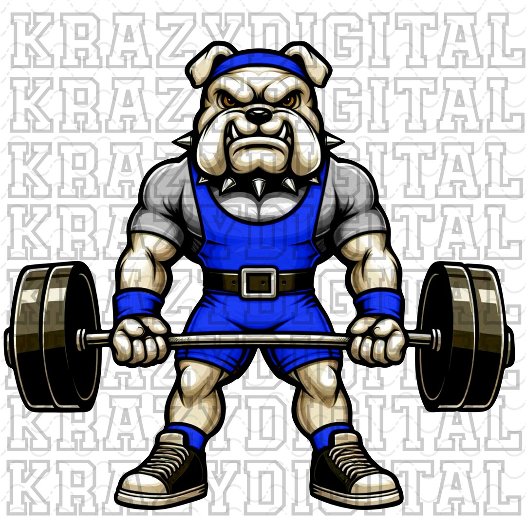Bulldog Blue Powerlifting PNG, Girly Bulldog Sports Design, Strong ...