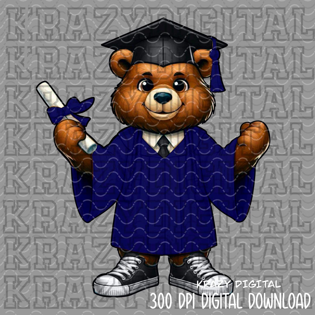 Navy Bears Graduate PNG, Bears Senior 2025 Digital Design, Navy Boy ...