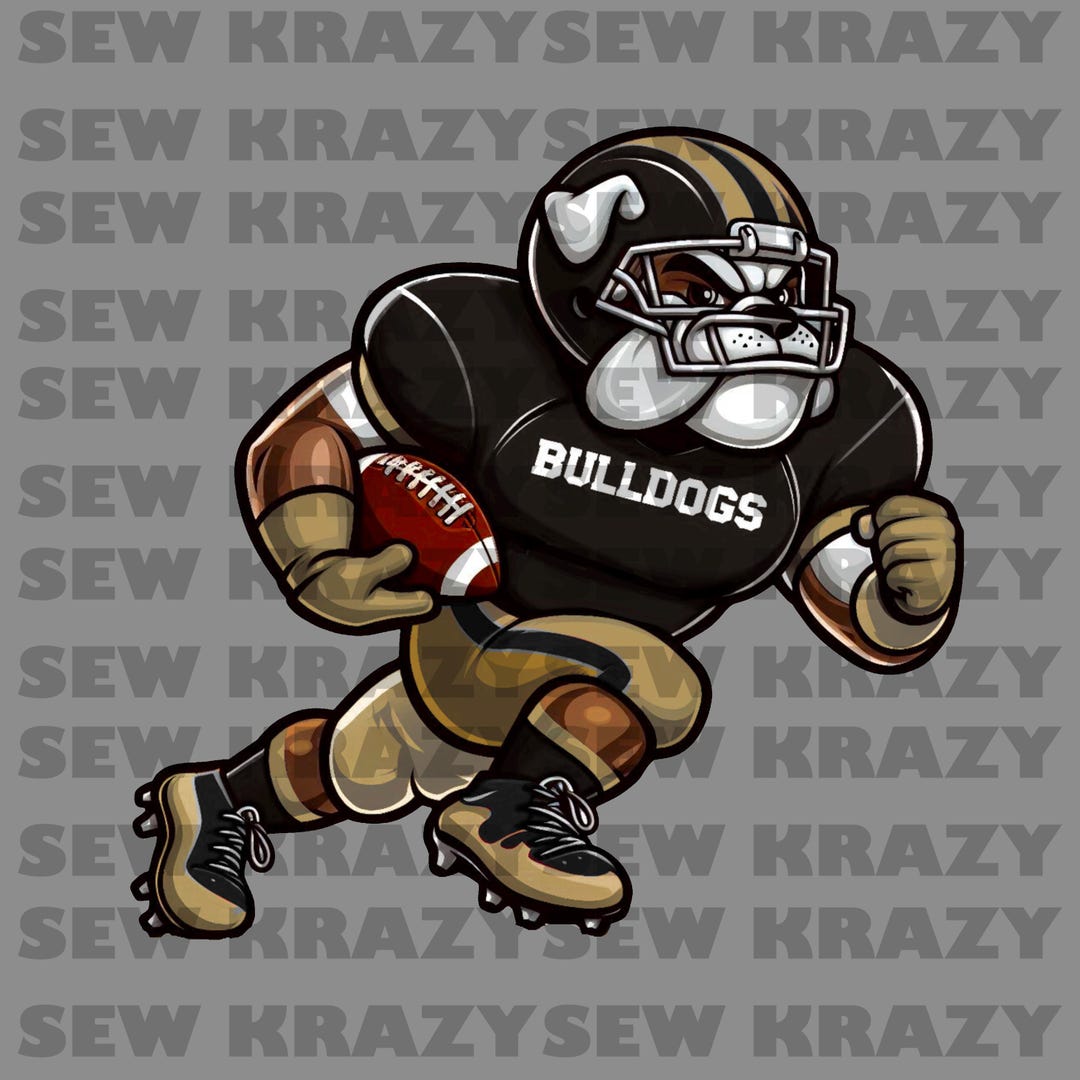 Black and Gold Bulldog Football PNG , Black and Gold Football Digital ...