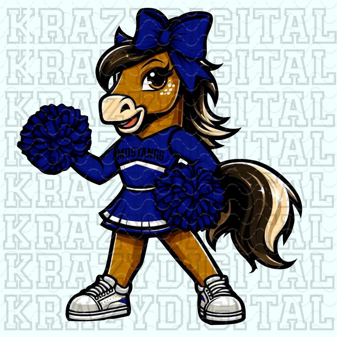 Navy Mustang Cheer Mascot PNG, Navy Cheer Mascot Design, Mustang ...