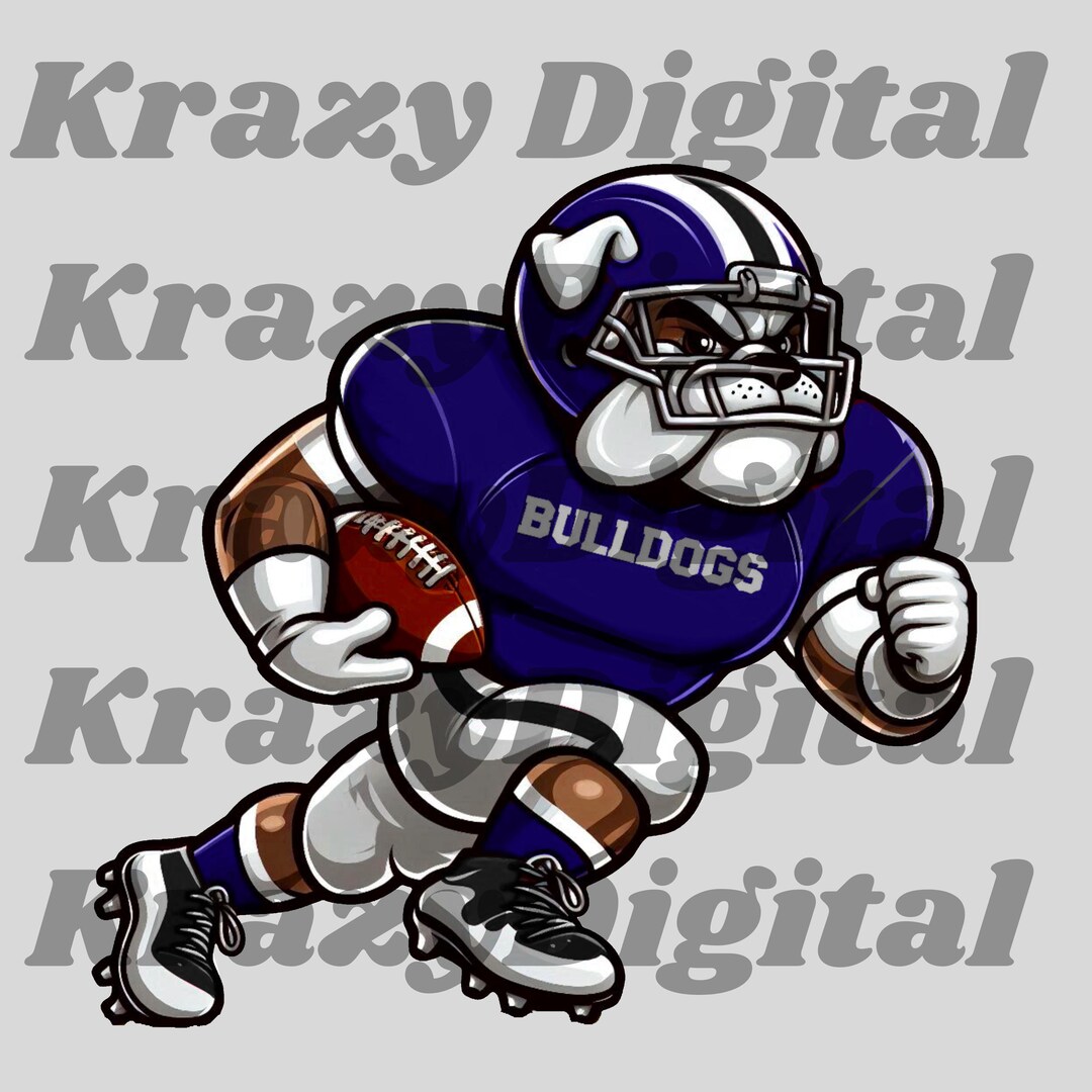 Navy Bulldog Football Mascot PNG, Cartoon Football Bulldog Mascot ...