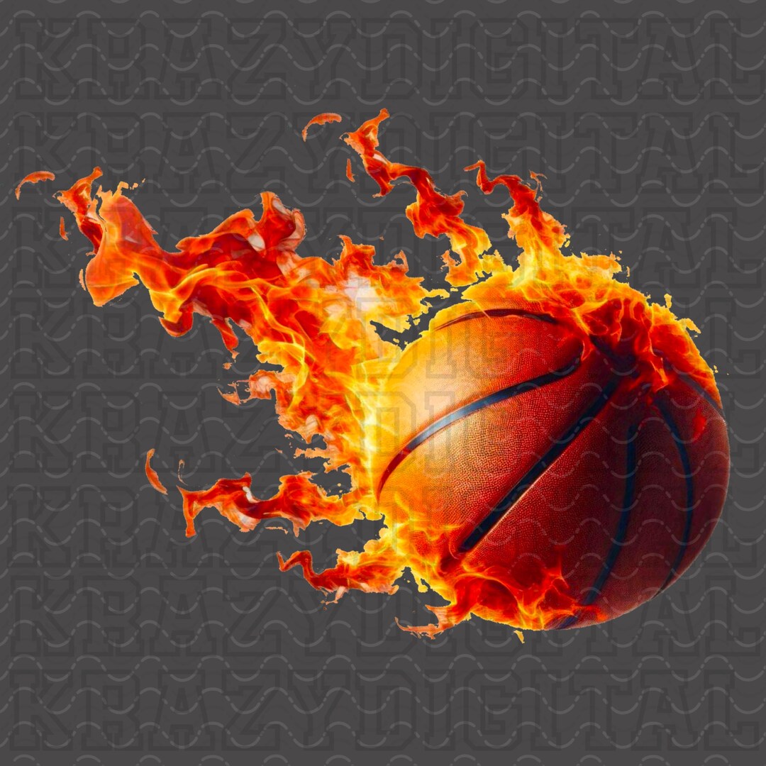 Fire Basketball Design, Flaming Basketball PNG, Popular Sports Design ...