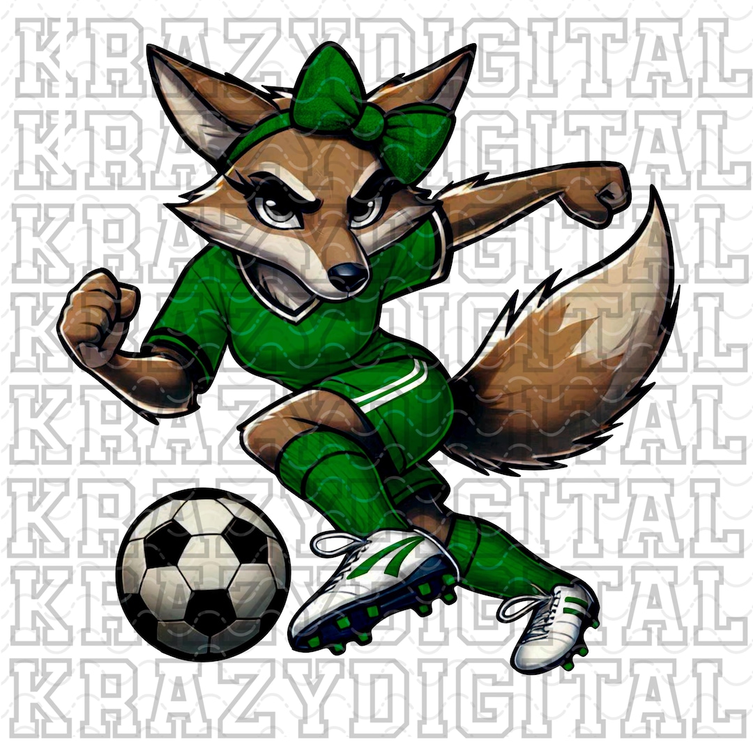 Green Lady Coyote Soccer PNG, Green Girl Sport Coyote Design, Lobo ...