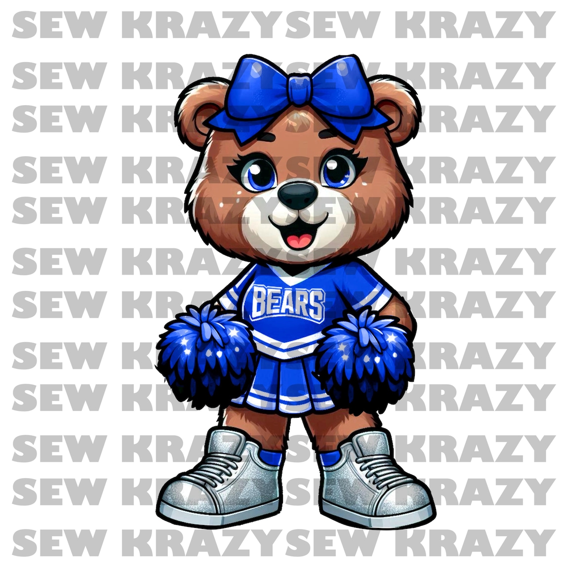 Bears Blue Cheer Mascot PNG, Bears Cheer Artwork, Bears Girly DTF ...