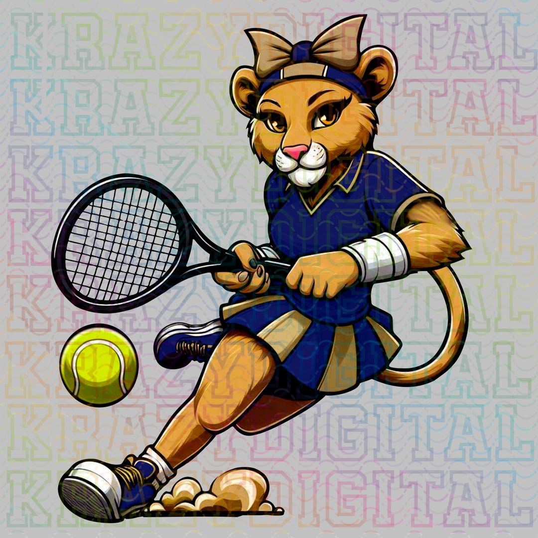 Lions Navy Gold Tennis Mascot PNG, Lions Gold School Mascot, Lions Navy ...