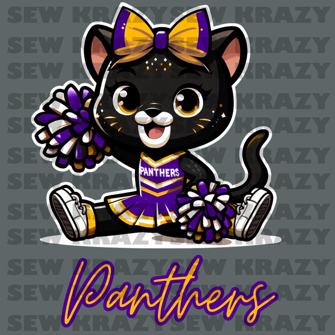 Panther Cheerleader PNG, Little Panther Cheerleader Digital File, Baby ...
