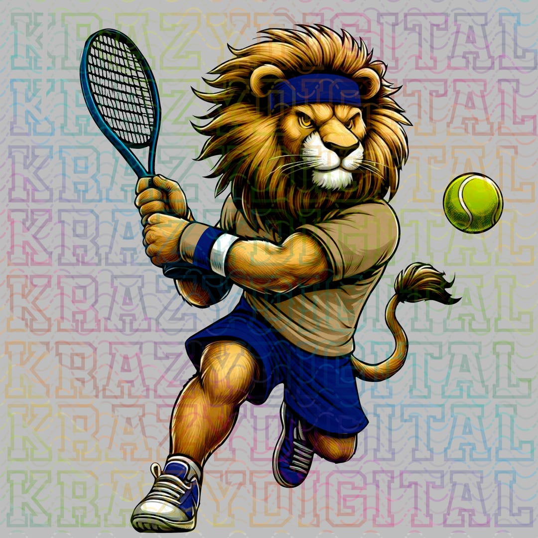 Lions Navy Gold Tennis Mascot PNG, Lions Gold School Mascot, Lions Navy ...