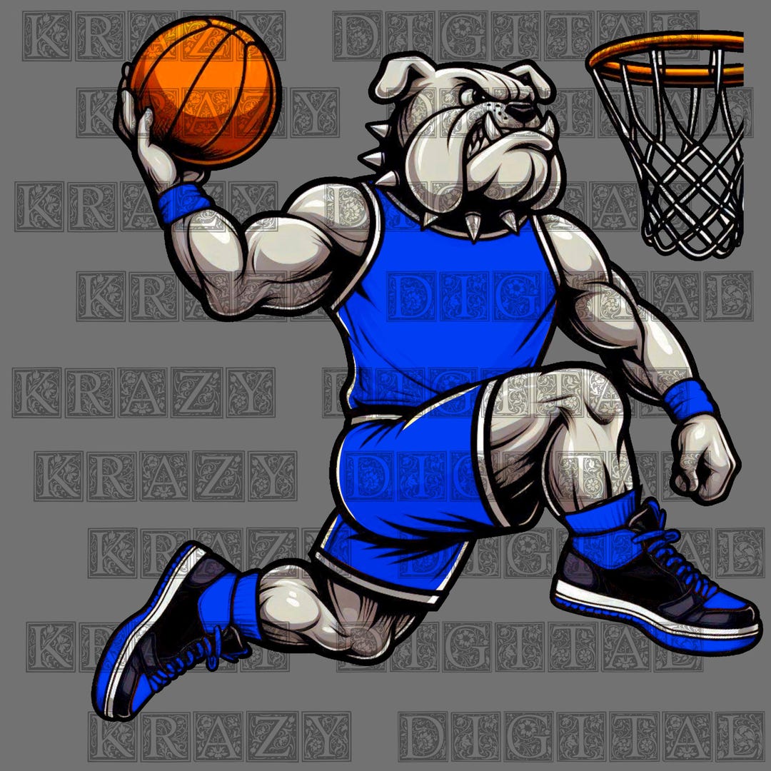 Blue Bulldog Basketball Mascot, Yellow Gold Bulldog PNG, Playoff Shirt ...