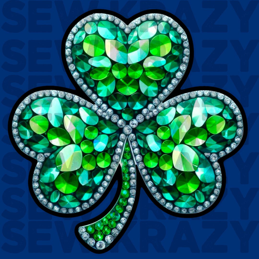 Irish Faux Rhinestone Clover PNG, Green Rhinestone Clover, Irish ...