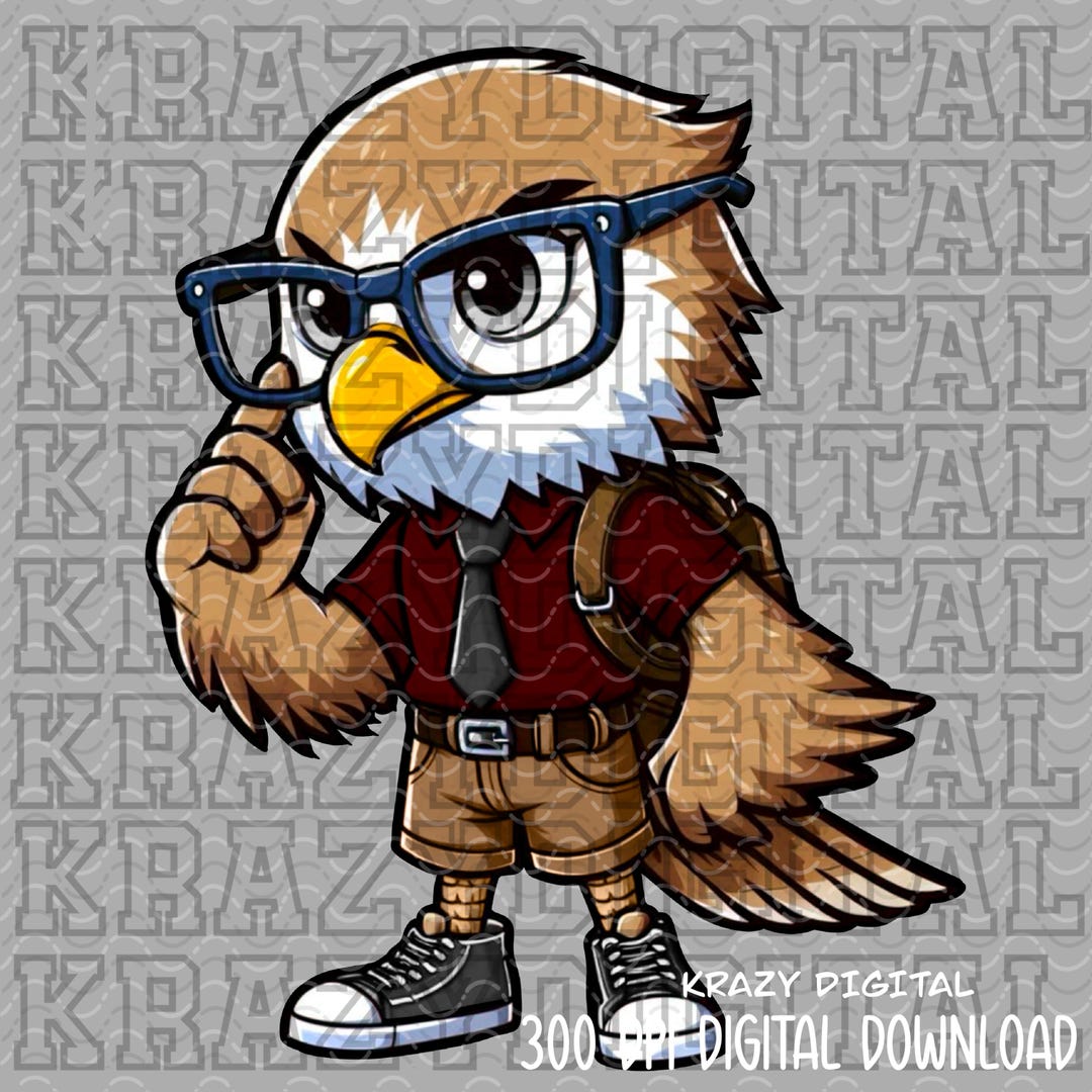 Maroon Falcon Scholastics, Hawk Back to School Mascot PNG, Smart Boy ...