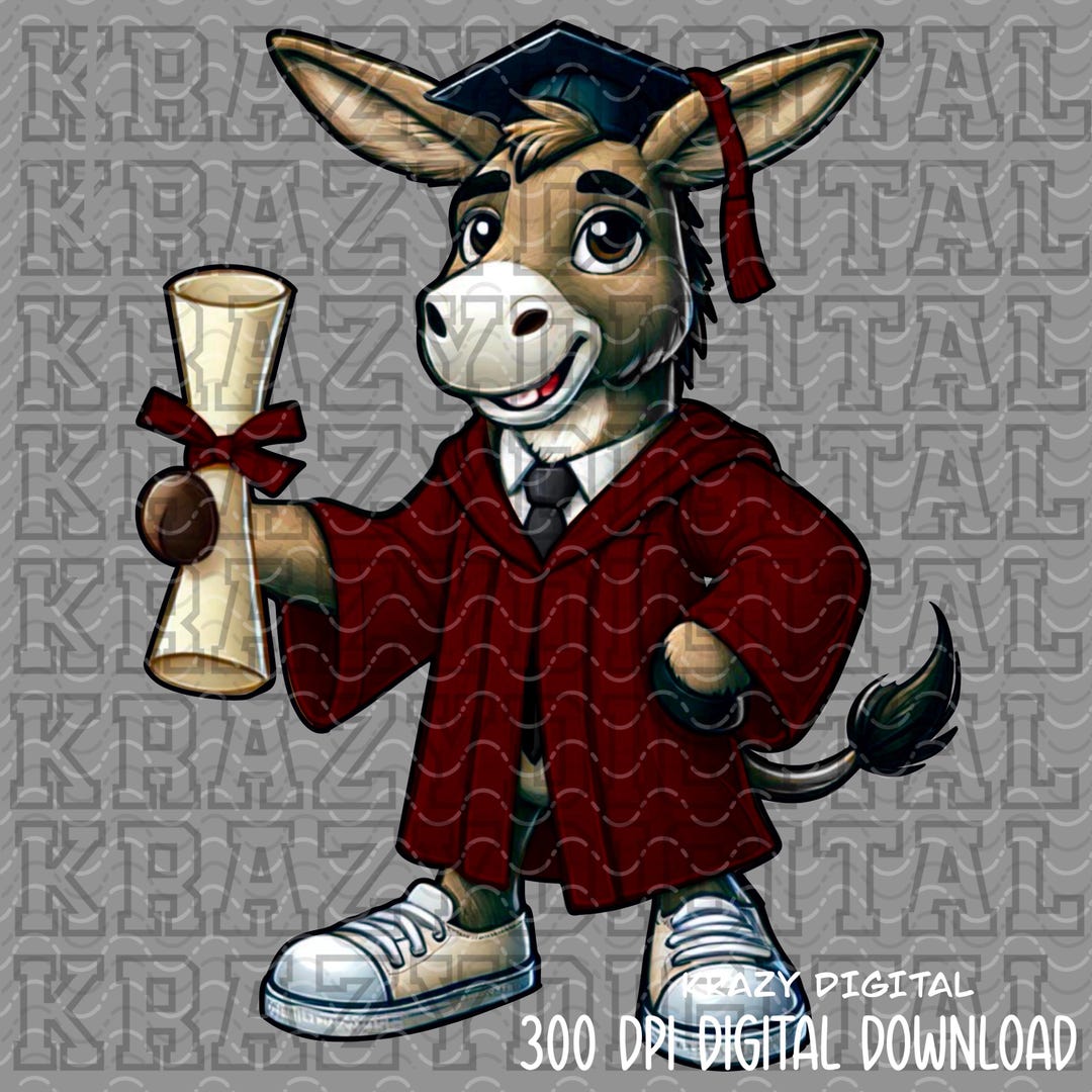 Maroon Donkey Graduation PNG, Burro Senior Design, Maroon Donkey Senior ...