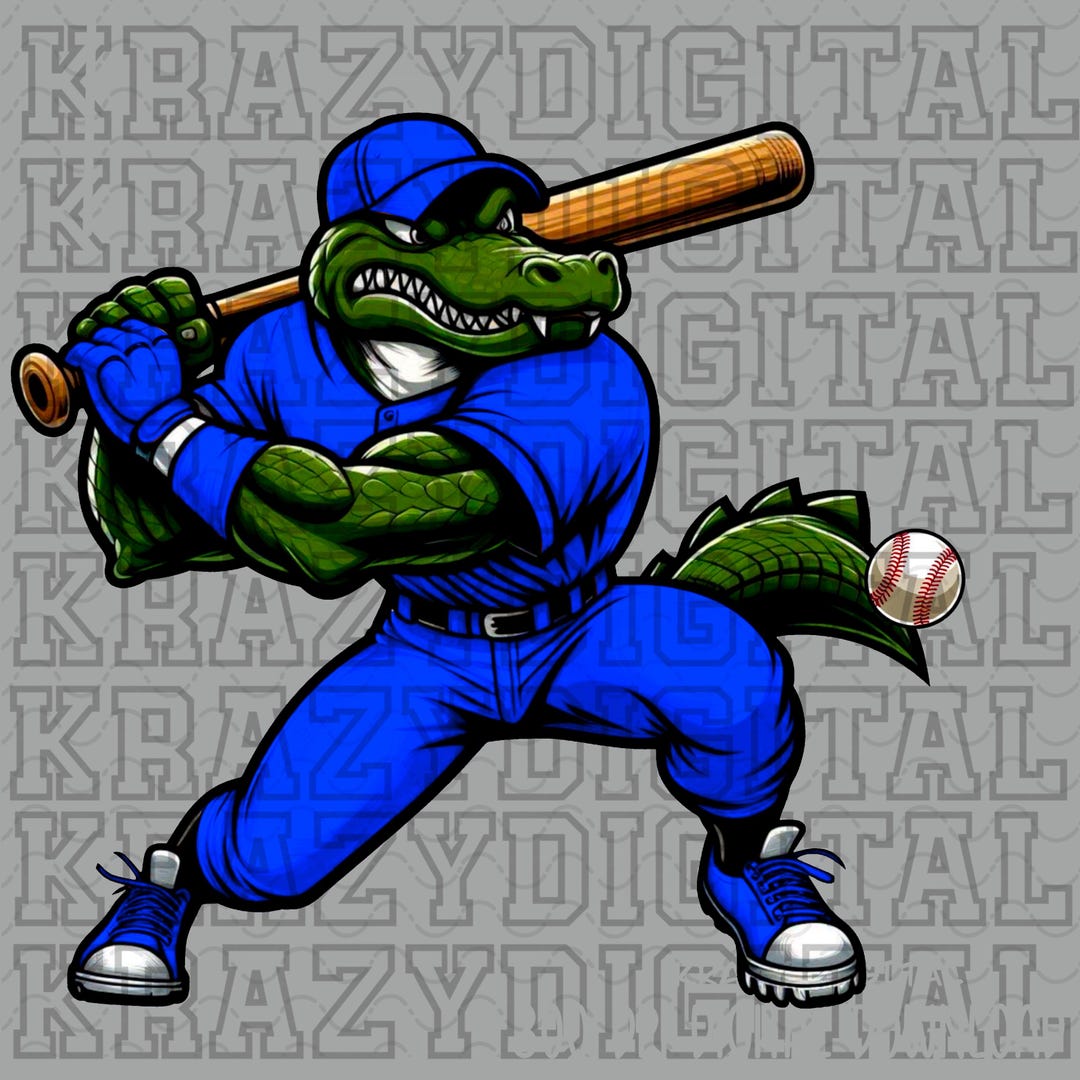 Blue Gator Baseball PNG, Gator Boy Design, Crocodile School Mascot ...