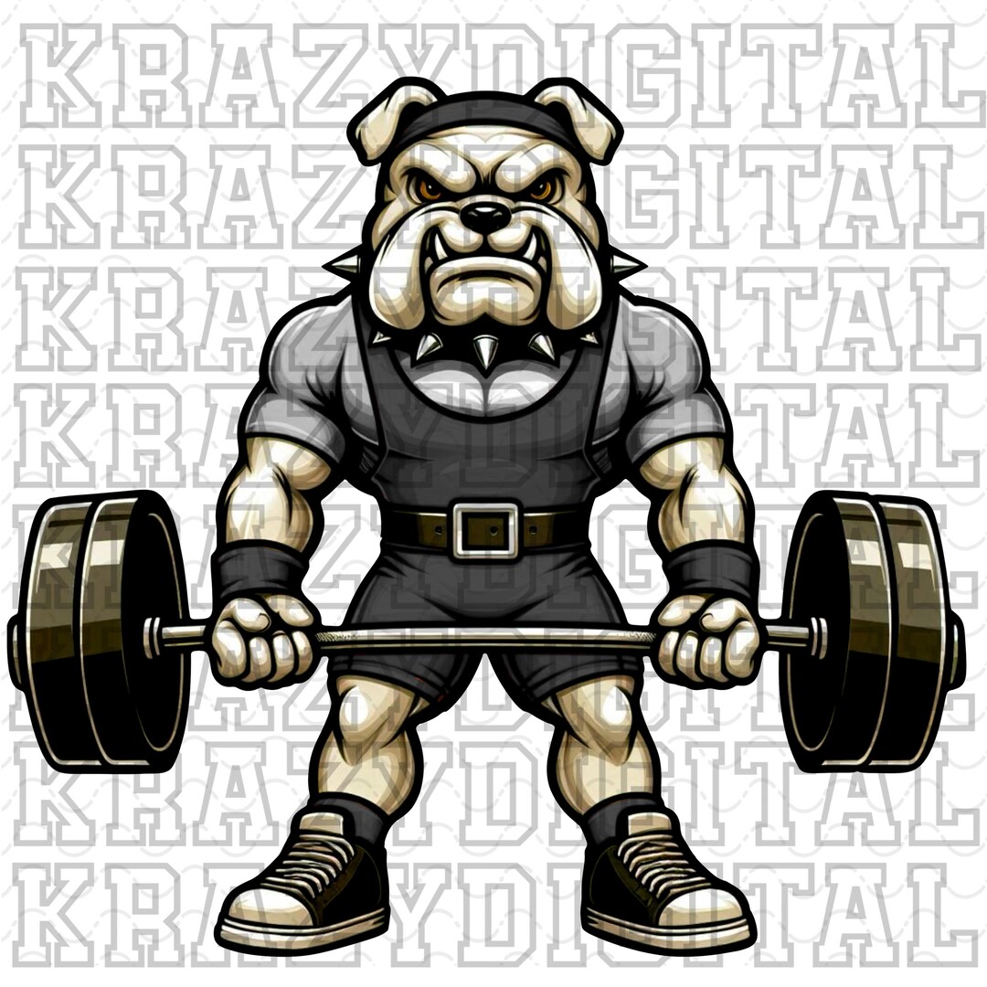 Bulldog Black Powerlifting PNG, Boy Bulldog Sports Design, Strong ...