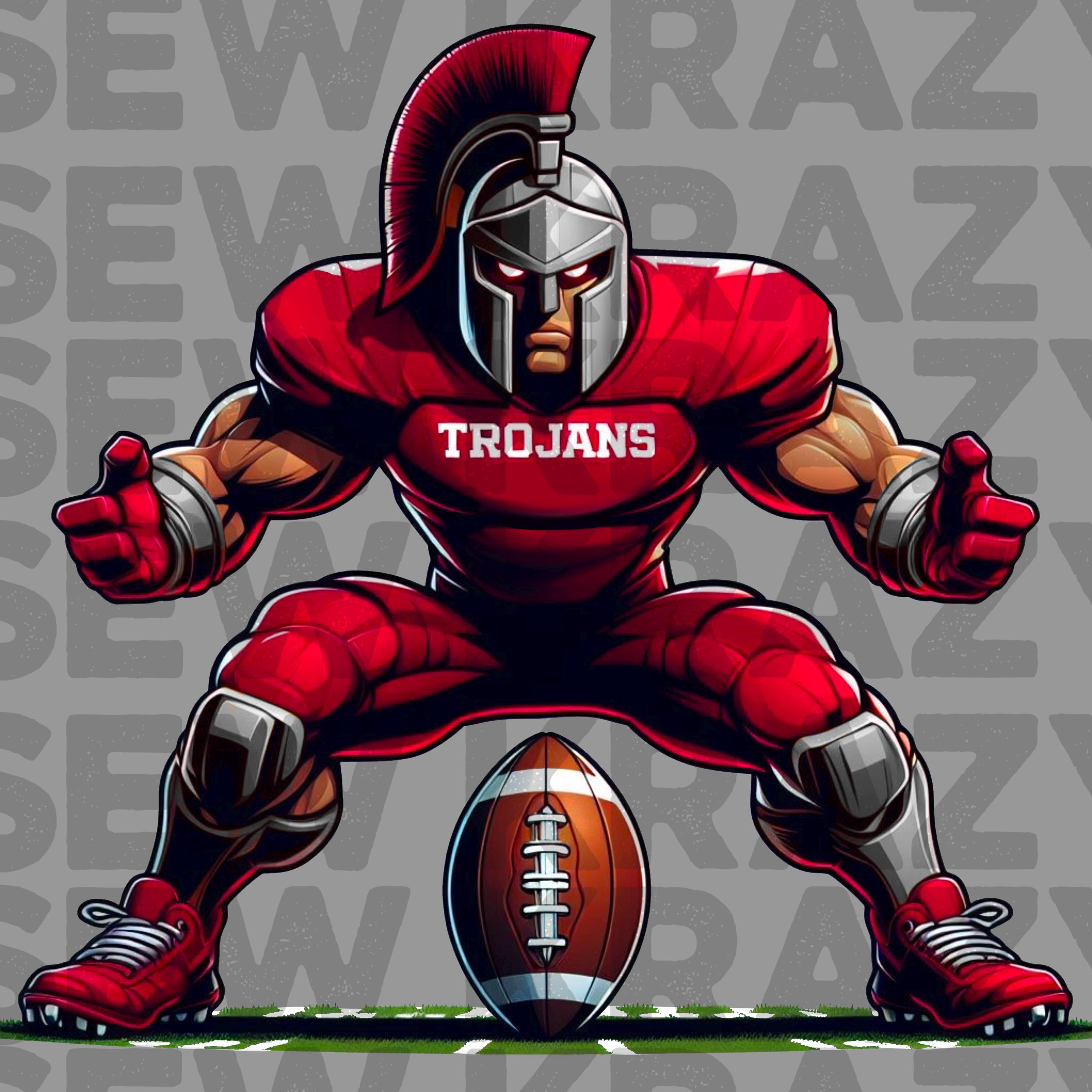 Trojan Red Football Mascot PNG, Trojan Mascot PNG, Trojan Red Football ...