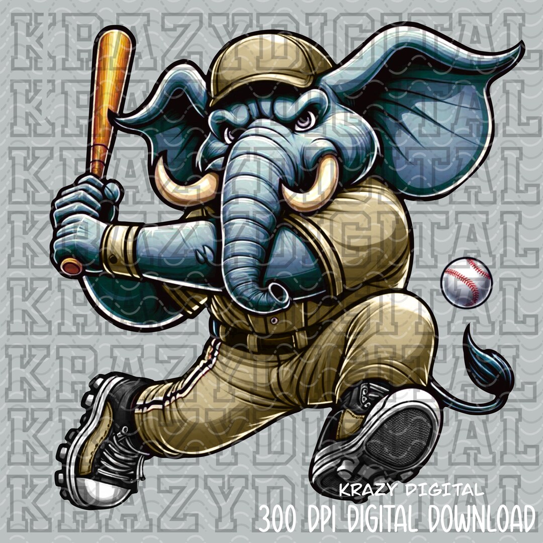 Elephant Baseball PNG, Vegas Gold Elephant School Mascot, White School ...