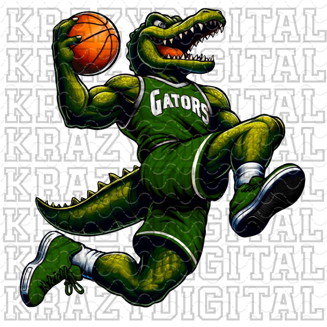Gator Green Basketball PNG, Gator Boy Design, Crocodile School Mascot ...
