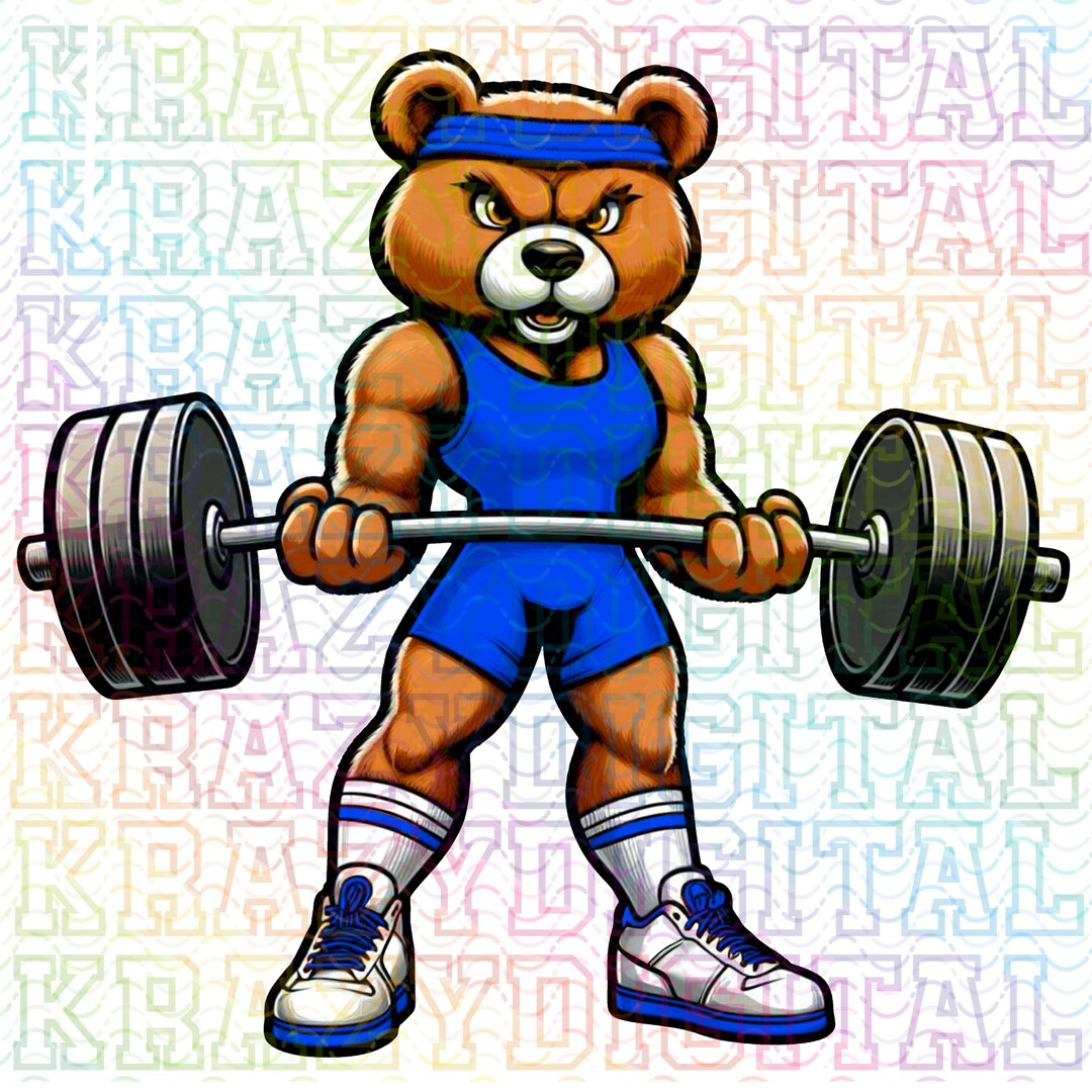 Blue Bears Powerlifting PNG, Bears Mascot Digital Design, Blue Girl ...