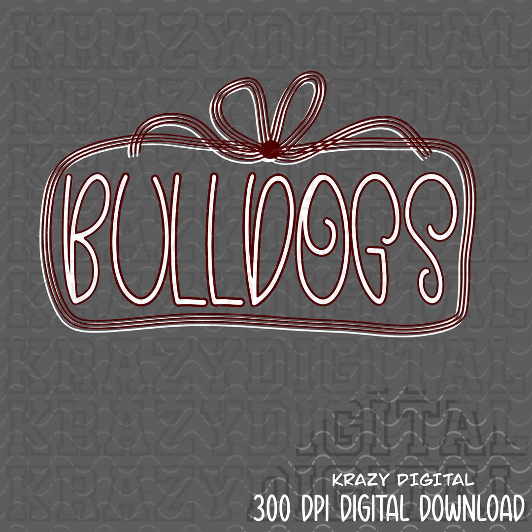 Handwritten Bulldog Script PNG, Maroon Bulldog Mom Spirit Design, Girly ...