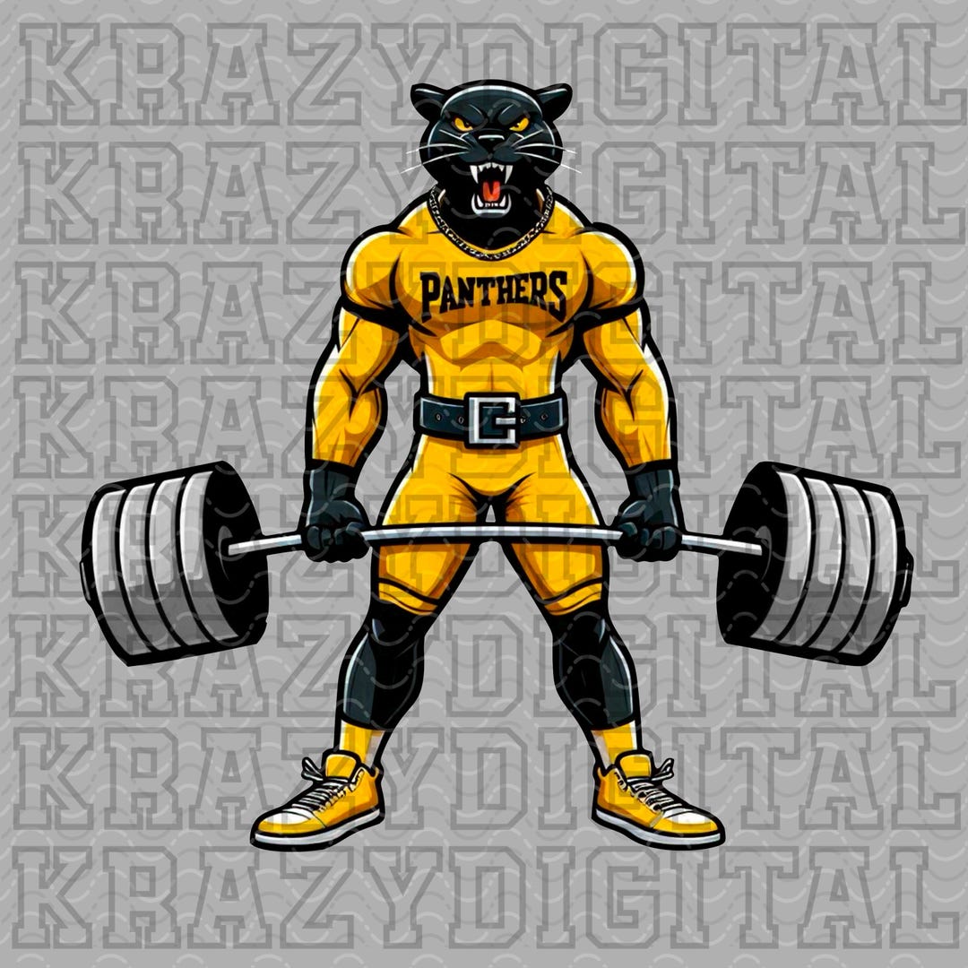Panther Yellow Powerlifting PNG, Panther Weight Trainging Digital File ...