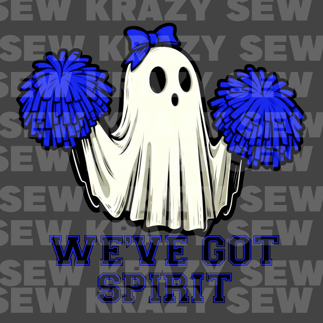 We’ve Got Spirit PNG Cheerleader Sublimation, Girl Ghost Blue ...