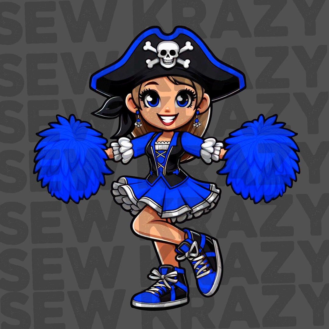 Pirate Mascot Cheer Pirate PNG, Blue Buccaneer Cheer Design, Pirate ...