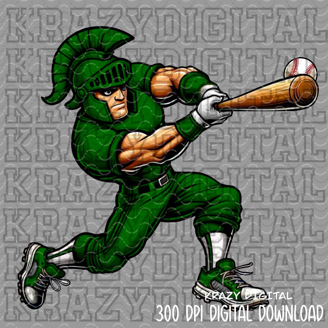 Trojan Green Baseball Mascot PNG, Warrior Mascot PNG, Gladiator Green ...